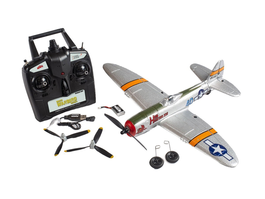 Rage RC P-47 P47 Thunderbolt Micro RTF RC Ready To Fly Airplane w/PASS ...
