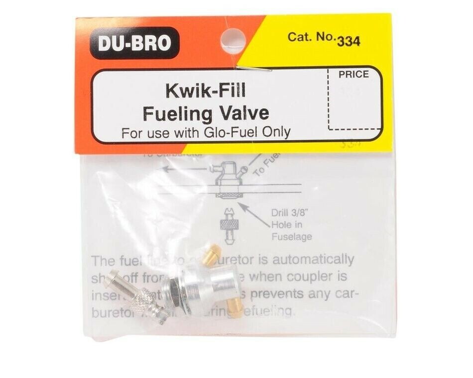 Dubro 334 Kwik-Fill RC Remote Control Airplane Nitro Fueling Valve Glo ...