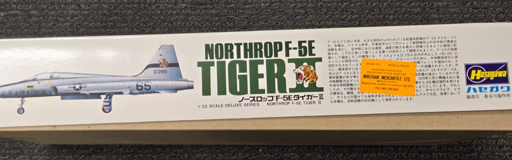 Hasegawa Nortrop F-5E F5E Tiger II 1:32 Scale Plastic Model Kit – Big ...