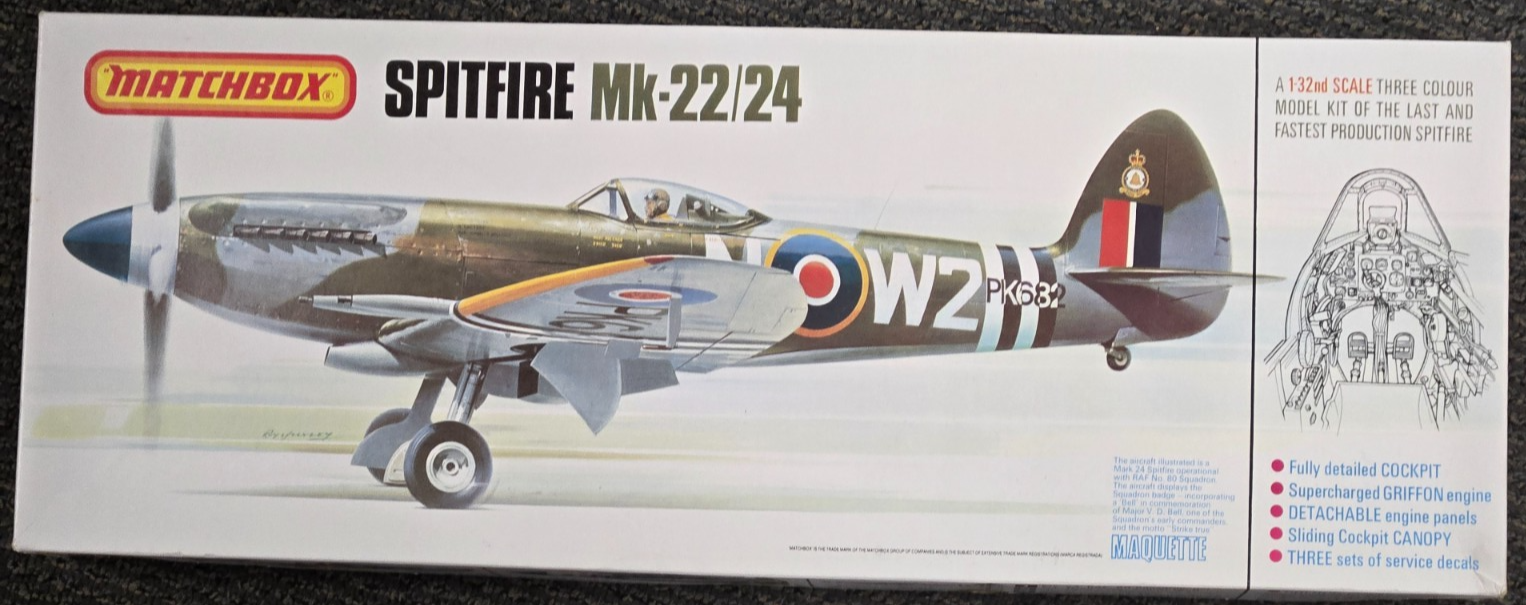 Matchbox Spitfire Mk-22/24 PK-501 1:32 Scale Model Kit – Big Sky Hobby